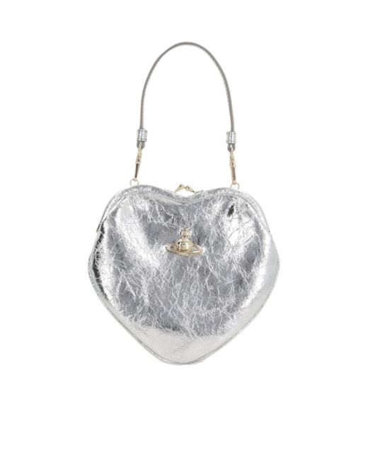 Vivienne Westwood Orb Plaque Metallic Effect Tote Bag in White | Lyst