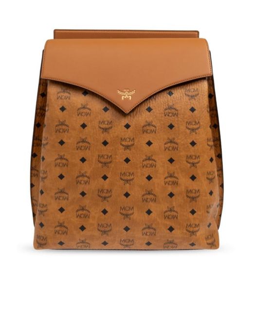 MCM Medium Diamond Backpack in Brown for Men | Lyst