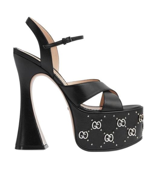 Gucci Gg Stud-Detailed Platform Sandals in Black | Lyst