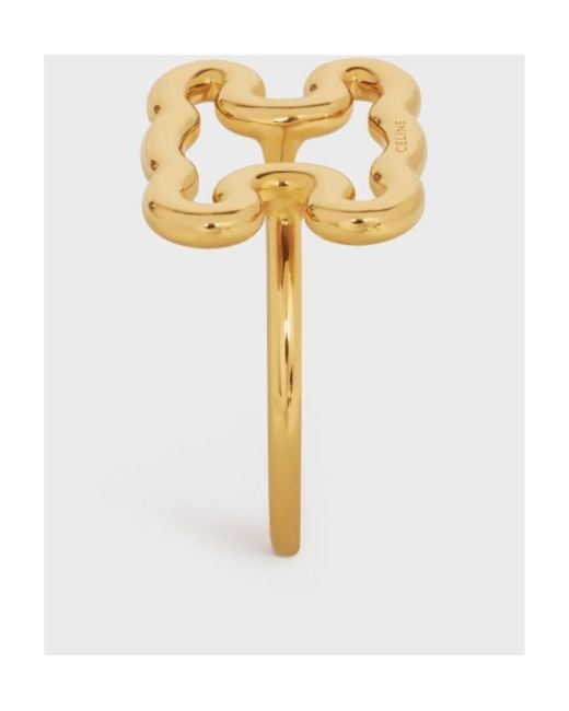 Celine Triomphe Frame Finish Ring in Metallic | Lyst