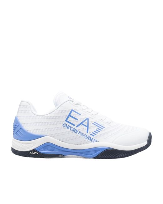 EA7 Logo-Stamp Sneakers in Blue for Men | Lyst