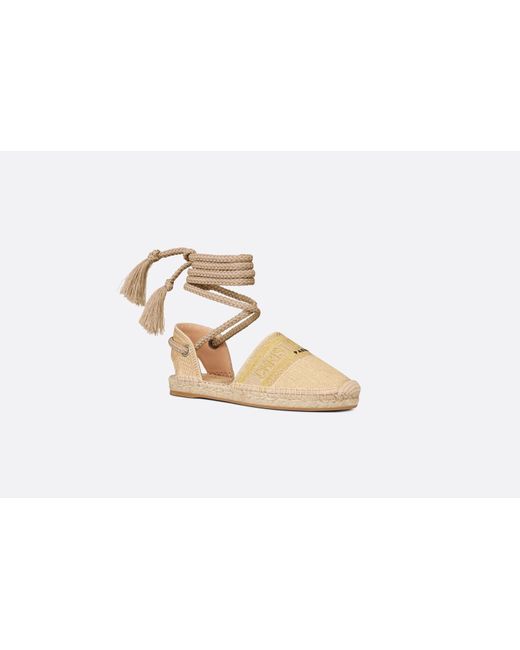 Dior Strapped Straw Shoes in Metallic | Lyst