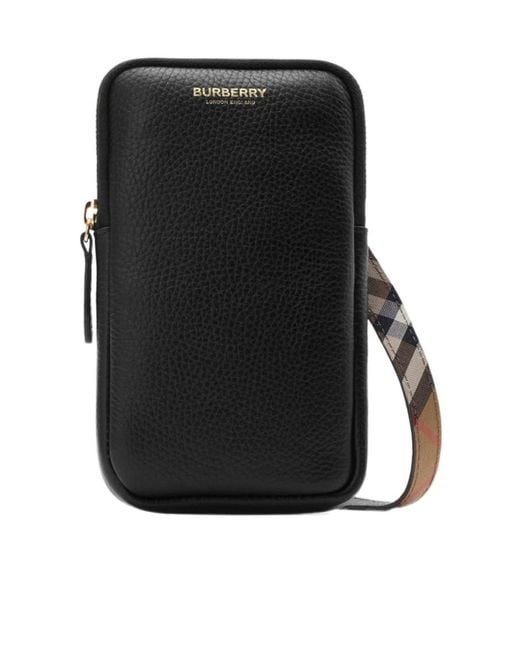 Burberry Embossed Mobile Phone Bag in Black | Lyst