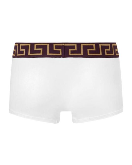 Versace Greca Border Trunks in White for Men | Lyst