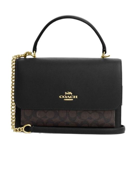 COACH Flip Shoulder Bag in Black | Lyst