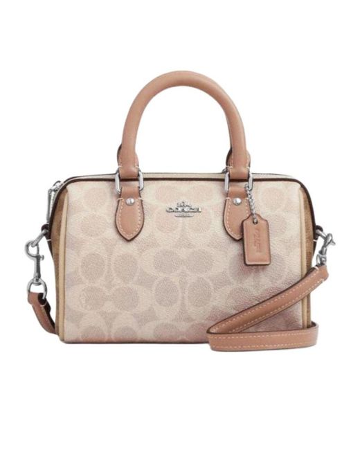 COACH Mini Rowan Crossbody Bag in Pink | Lyst