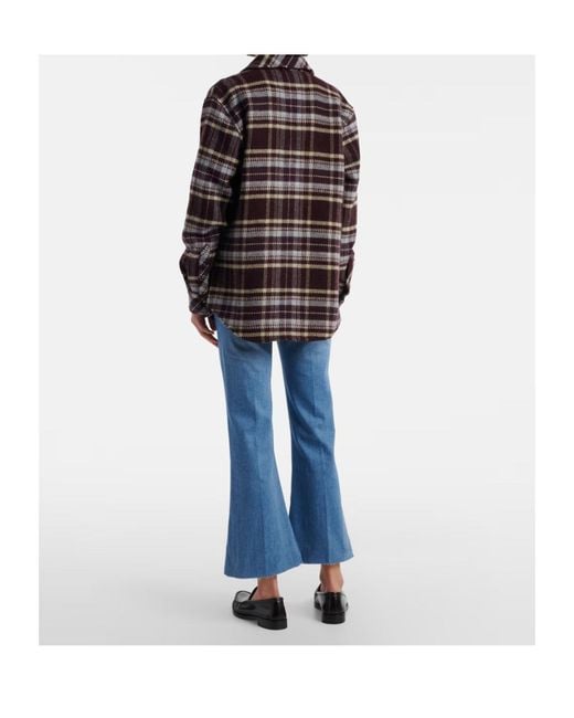 7 For All Mankind Dojo Cropped Flared Jeans in Blue | Lyst UK