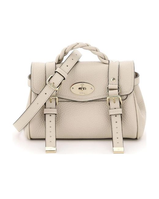 Mulberry Mini Alexa Satchel in Natural | Lyst