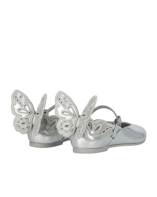 Sophia Webster Logo Flats in White | Lyst