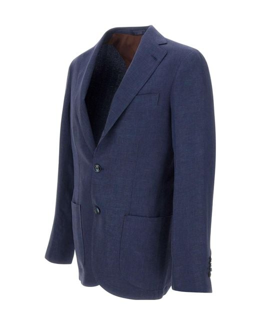 Barba Napoli Lello Three-Button Blazer in Blue for Men | Lyst