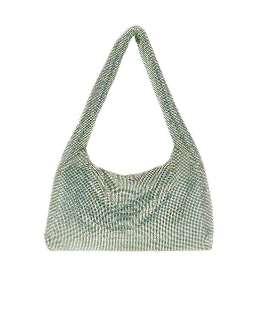 Kara Diamond Decorated Shoulder Bag in Green | Lyst