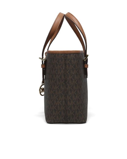 Michael Kors Jet Set Travel Logo Satchel Bag in Black | Lyst