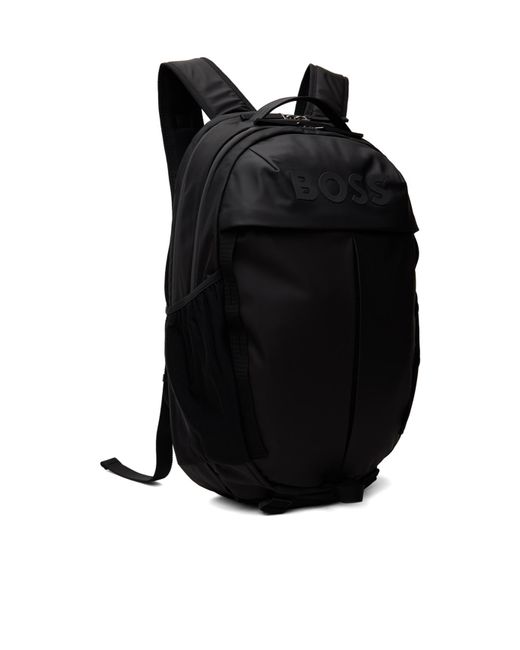 BOSS Raised-Logo Zipped Backpack in Black for Men | Lyst