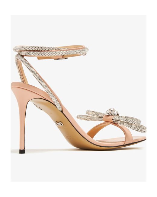 Mach & Mach Double Bow Heeled Sandals in White | Lyst