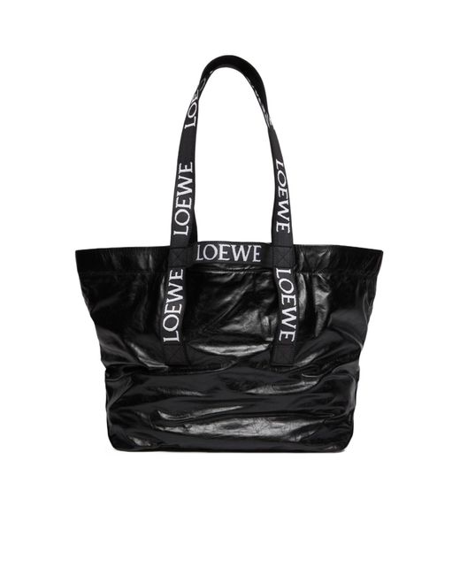 Loewe Fold Shopper Logo Tote Bag in Black for Men | Lyst