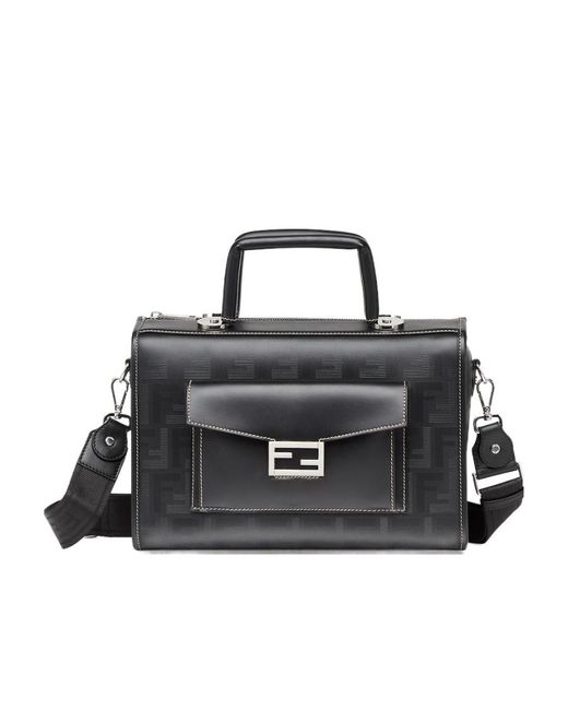 Fendi Soft Trunk Logo Handbag in Black for Men | Lyst