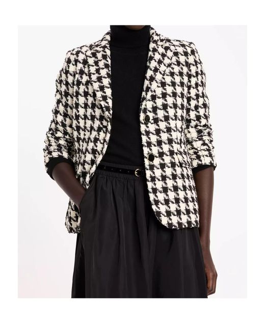 Kate Spade Houndstooth Avery Suit Coat in Black | Lyst