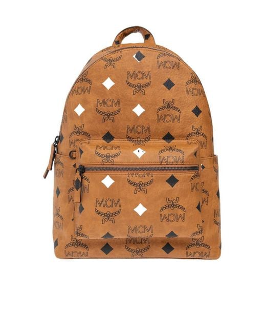 MCM Logo Backpack in Brown for Men | Lyst