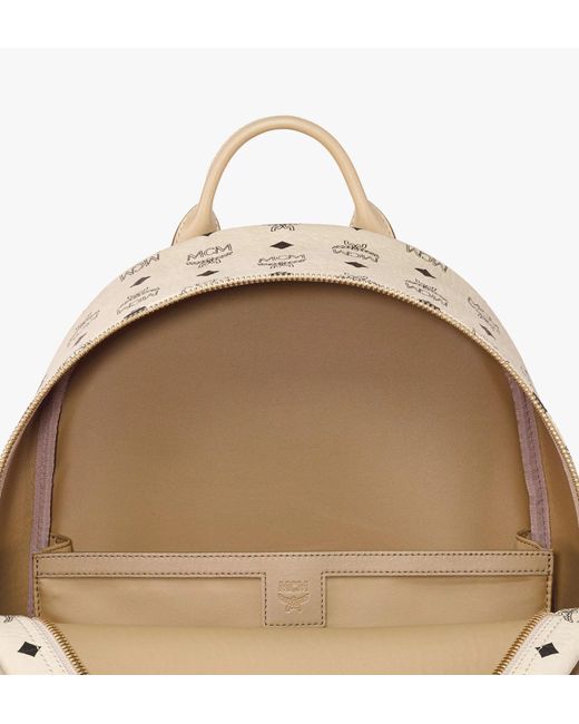 MCM Stark Side-Trimmed Visetos Backpack in Natural for Men | Lyst