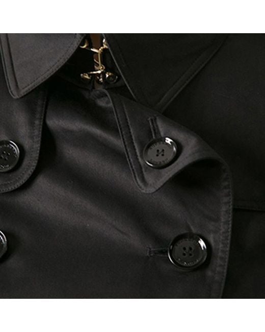Burberry Button Coat in Black | Lyst