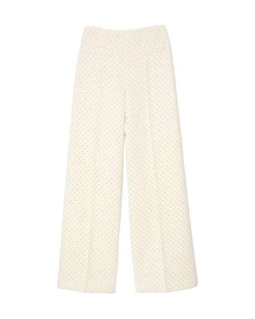 Sandro Tweed Rhinestone-Covered Pants in White | Lyst