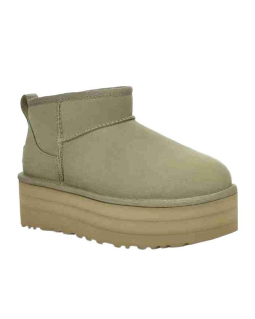 UGG Classic Ultra Mini Platform 'Shaded Clover' Boots in Green | Lyst