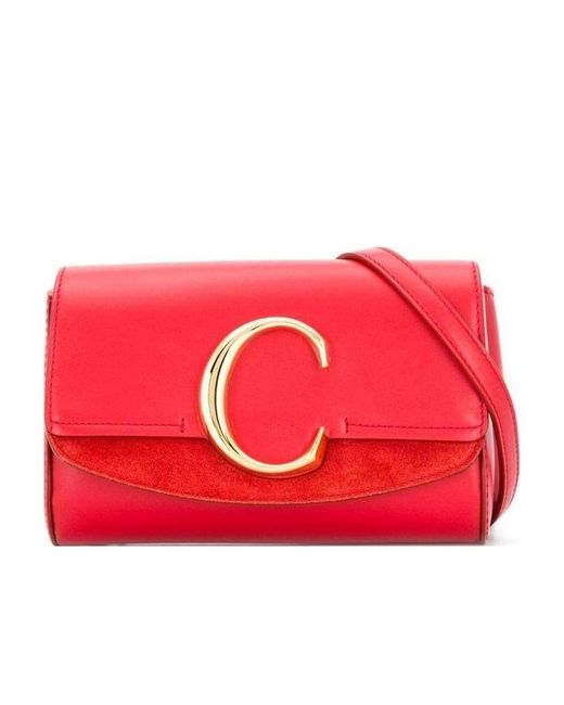 Chloé Logo Waist Bag in Red | Lyst