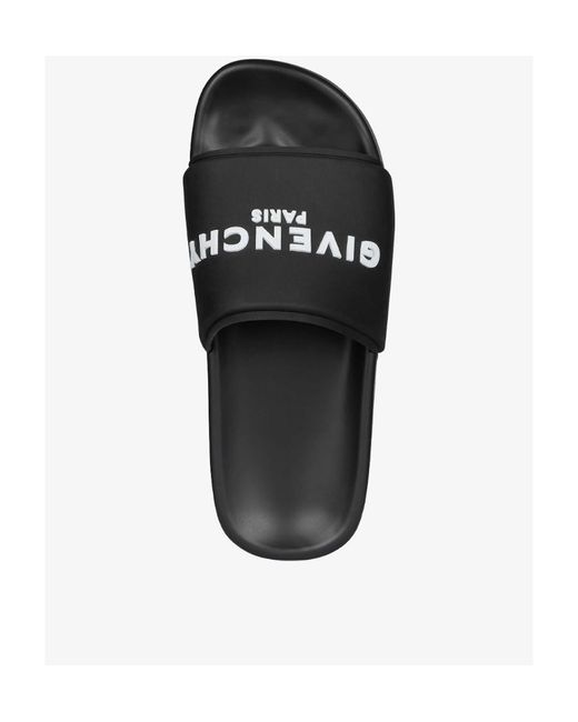 Givenchy Logo-Embellished Flatform Slides in Black | Lyst