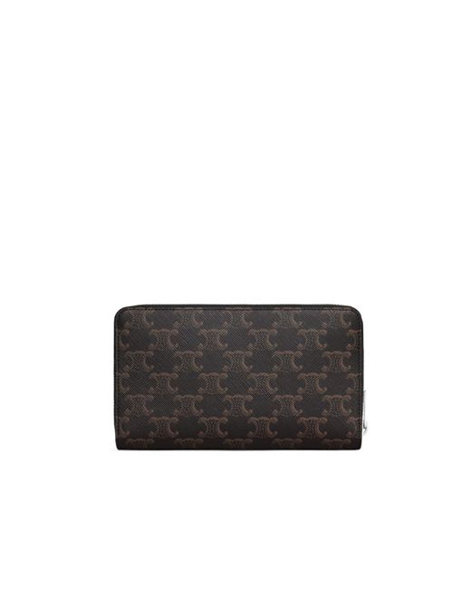 Celine Large Triomphe Logo Wallet in Black for Men | Lyst