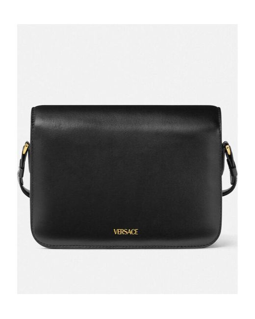 Versace Medusa Foldover Top Messenger Bag in Black for Men | Lyst