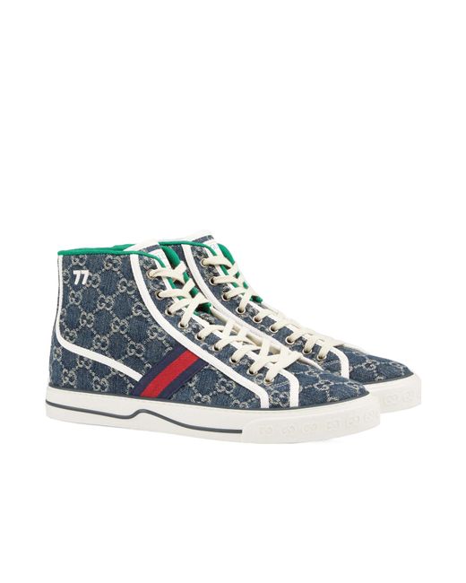 Gucci Tennis 1977 High-Top Sneakers in Blue for Men | Lyst