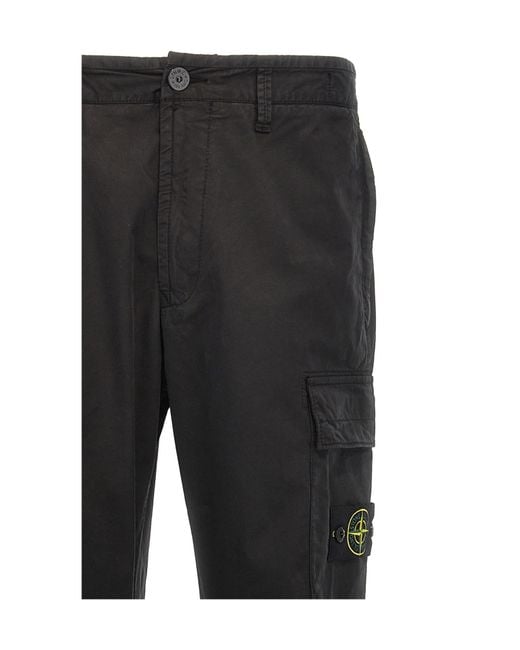 Stone Island Logo Decal Overalls in Black for Men | Lyst