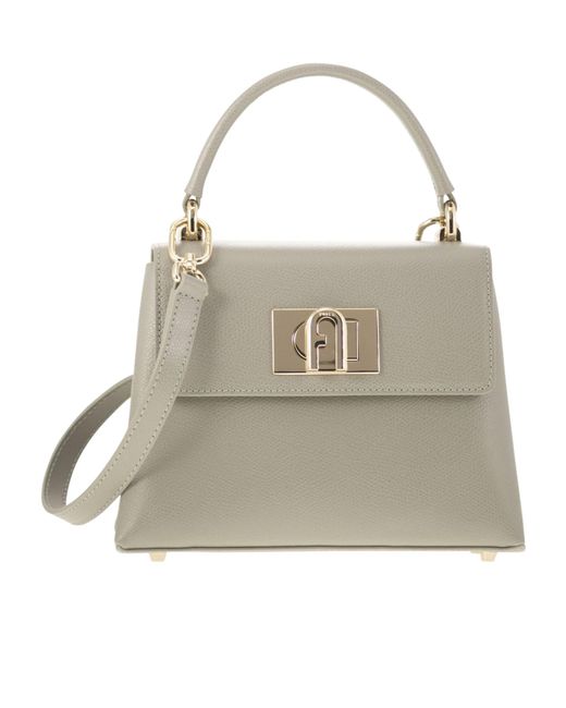 Furla Logo Shoulder Bag in Natural | Lyst