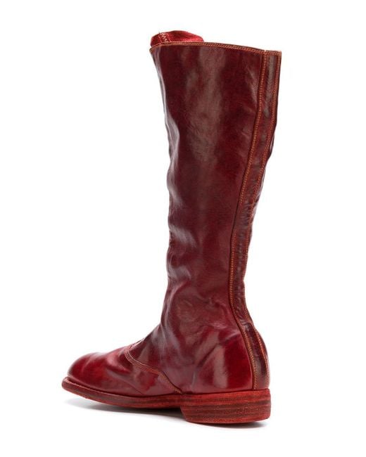 Guidi 410 Front Zipper High Boots in Red | Lyst