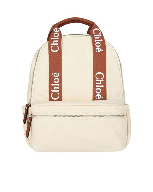 Chloé Logo Bag in Natural | Lyst