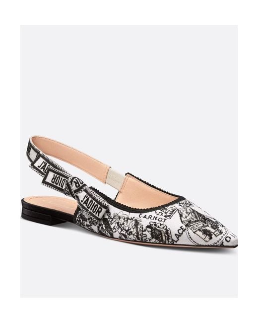 Dior J'A Slingback Ballerina Flat in White | Lyst