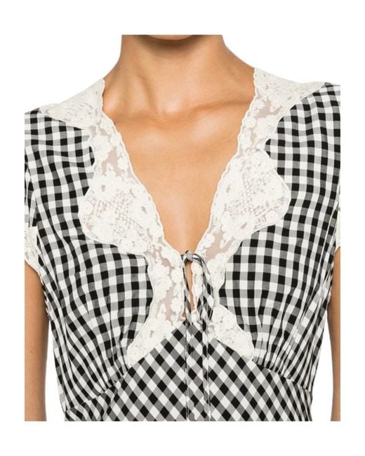RIXO London Plaid Dress in Gray | Lyst