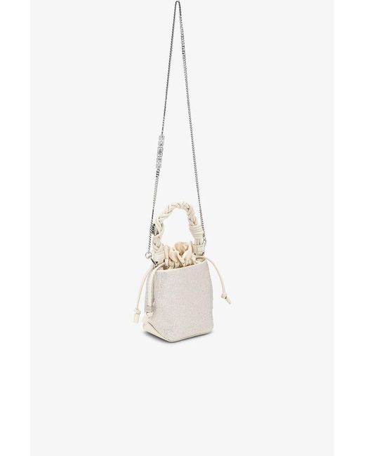 Ganni Off- Mini Bou Bucket Bag in White | Lyst