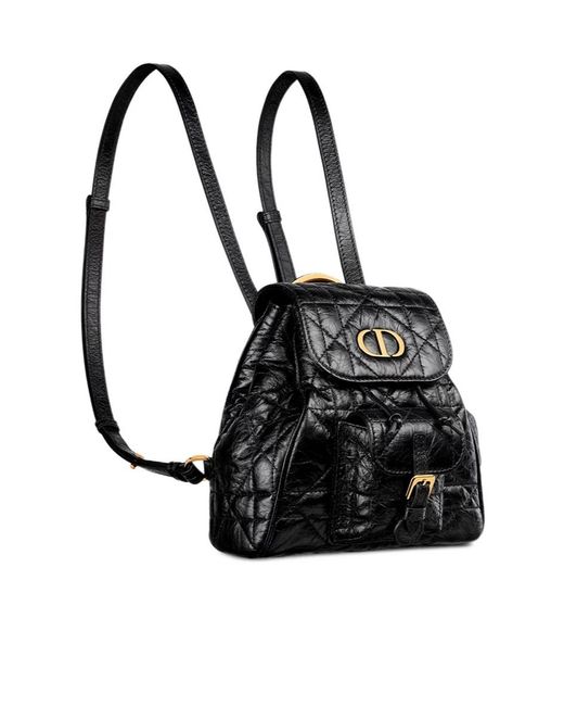 Dior Small Caro Backpack in Black | Lyst