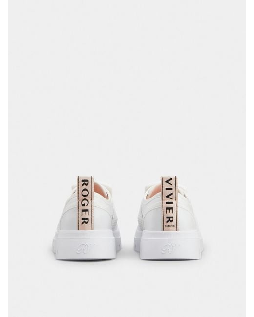 Roger Vivier Logo Casual Sneakers in White | Lyst