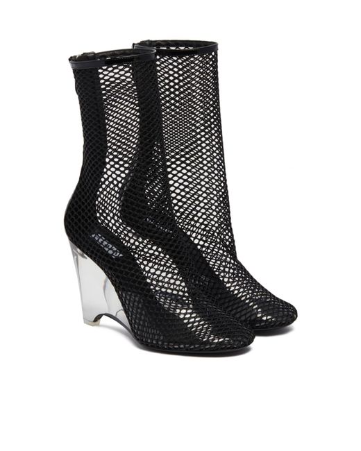 Alaïa La Cage 100Mm Mesh Wedge Boots in Black | Lyst