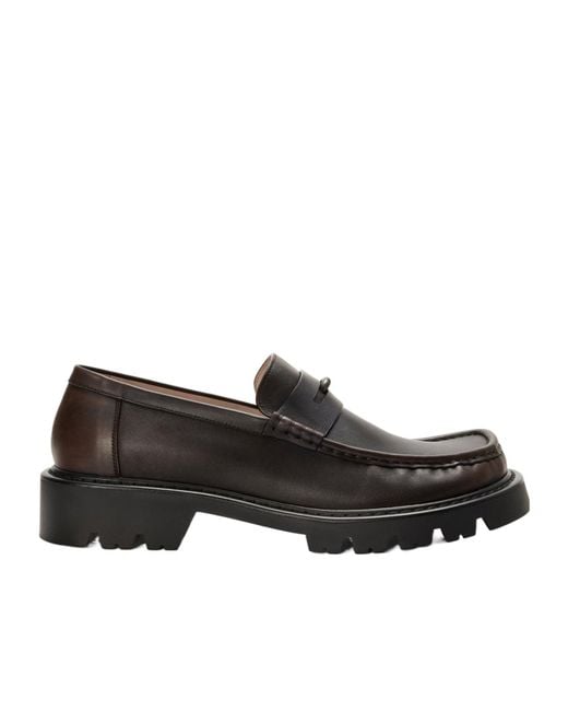Loewe Sierra Square Toe Loafers in Black for Men | Lyst