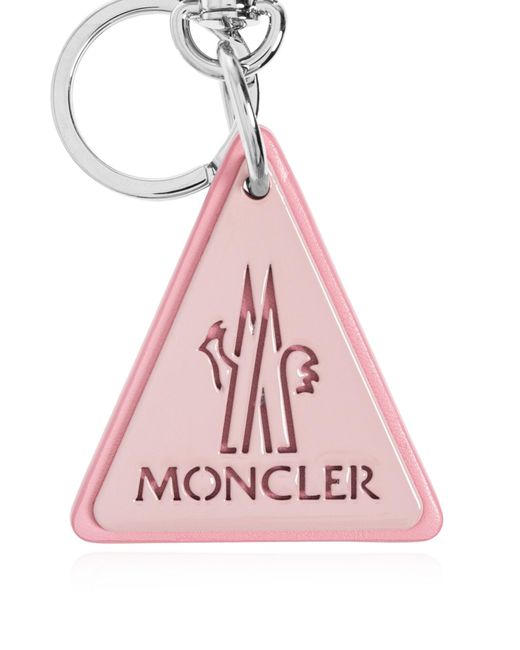Moncler Logo Keychain in Pink | Lyst