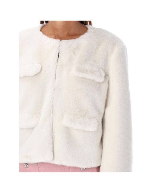 Self-Portrait Short Casual Jacket in Pink | Lyst