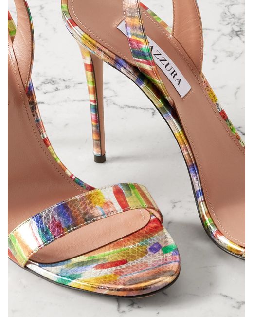 Aquazzura So Nude High Heel Sandals in Metallic | Lyst