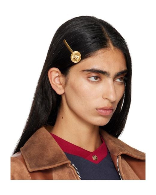Versace Medusa Hair Clip in White | Lyst UK
