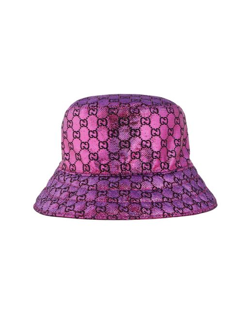 Gucci Metallic Jacquard Reversible Bucket Hat in Pink | Lyst