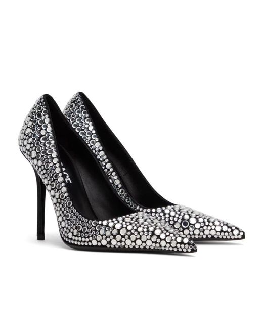 Versace Crystal Details High Heels in Metallic | Lyst