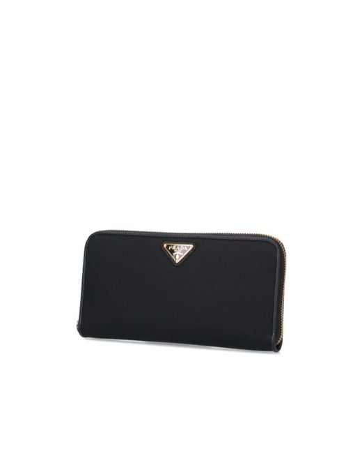 Prada Triangle-Logo Econyl Wallet in Black | Lyst