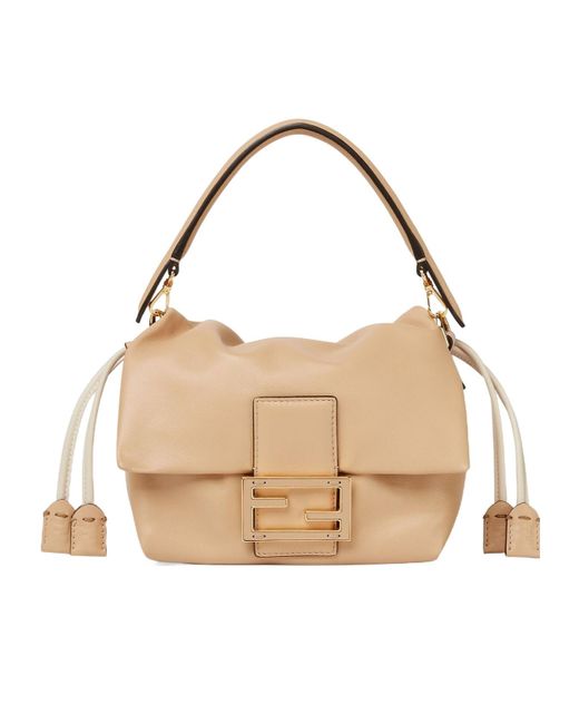 Fendi Light Nappa Leather Mini-Bag in Natural | Lyst